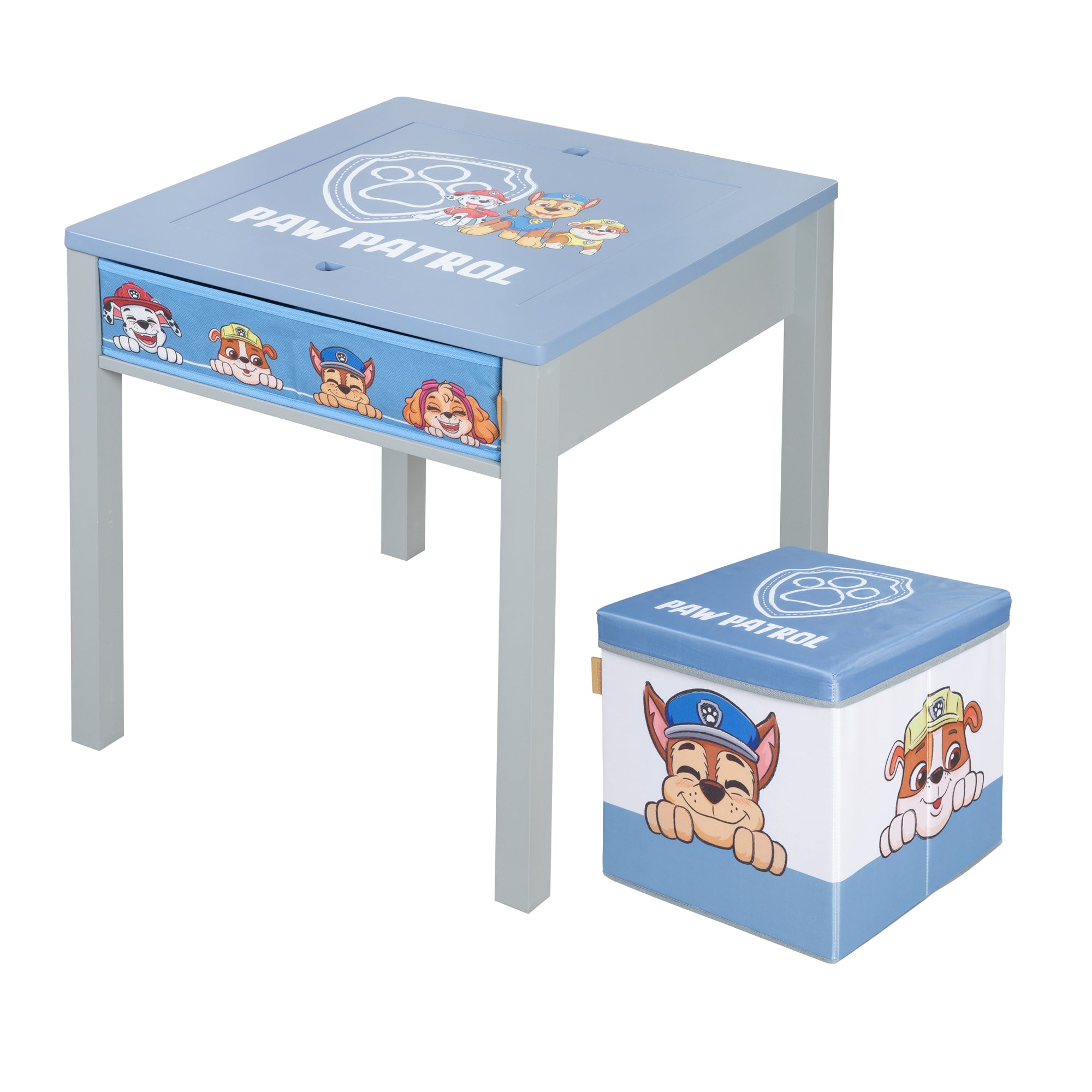 Paw Patrol Children's Table Set with Reversible Top & Seat Box - Gray ...