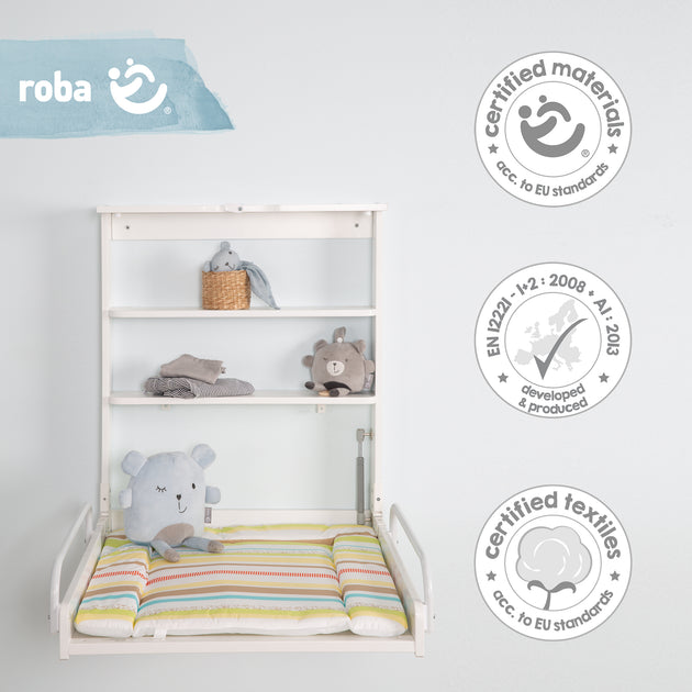 Wall-Mounted Changing Shelf, Foldable Changing Shelf, White Including ...