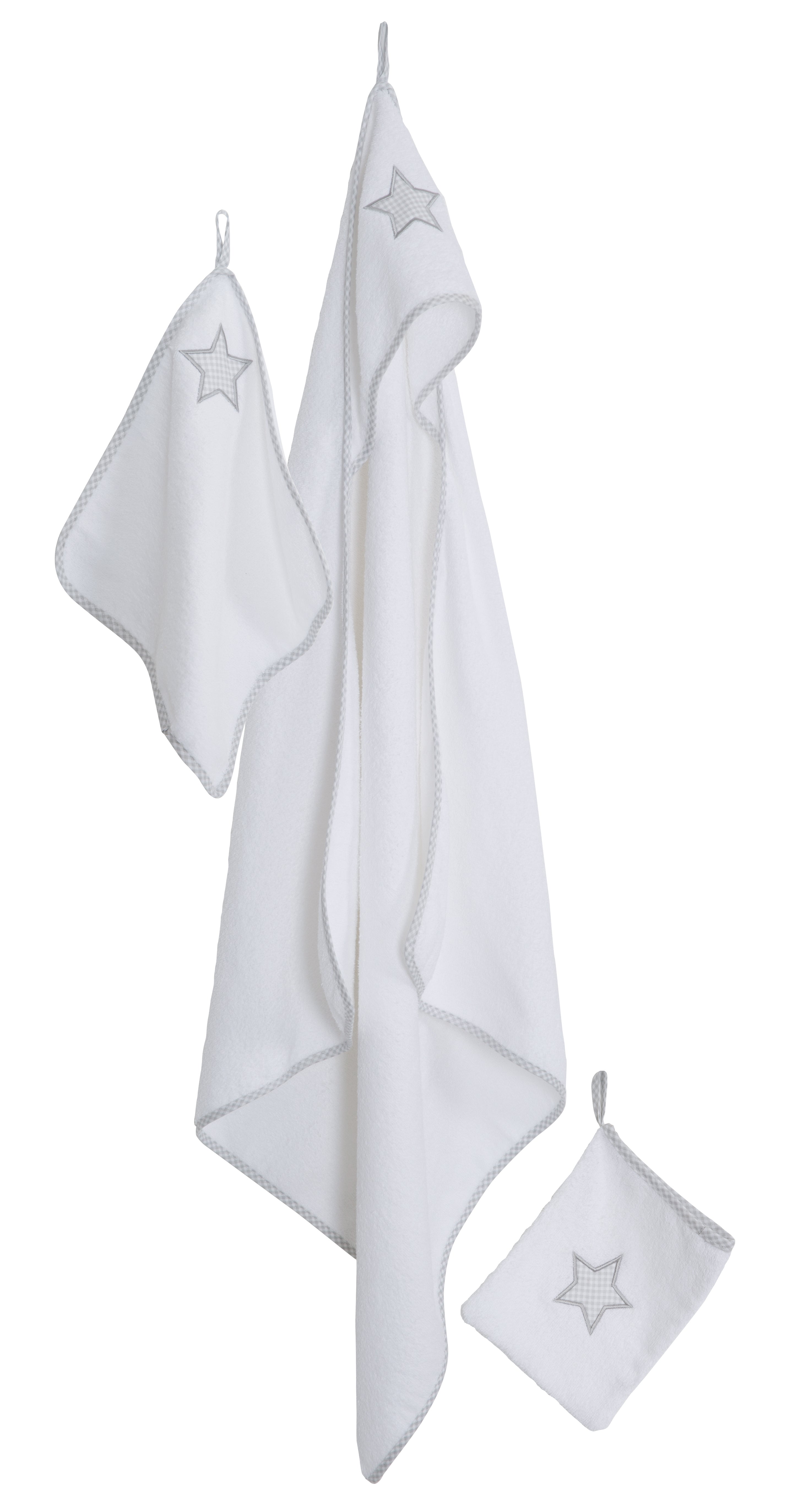 Towel Set 'Little Stars', 3-Piece, Terry Cloth, Hooded Towel, Hand Tow ...