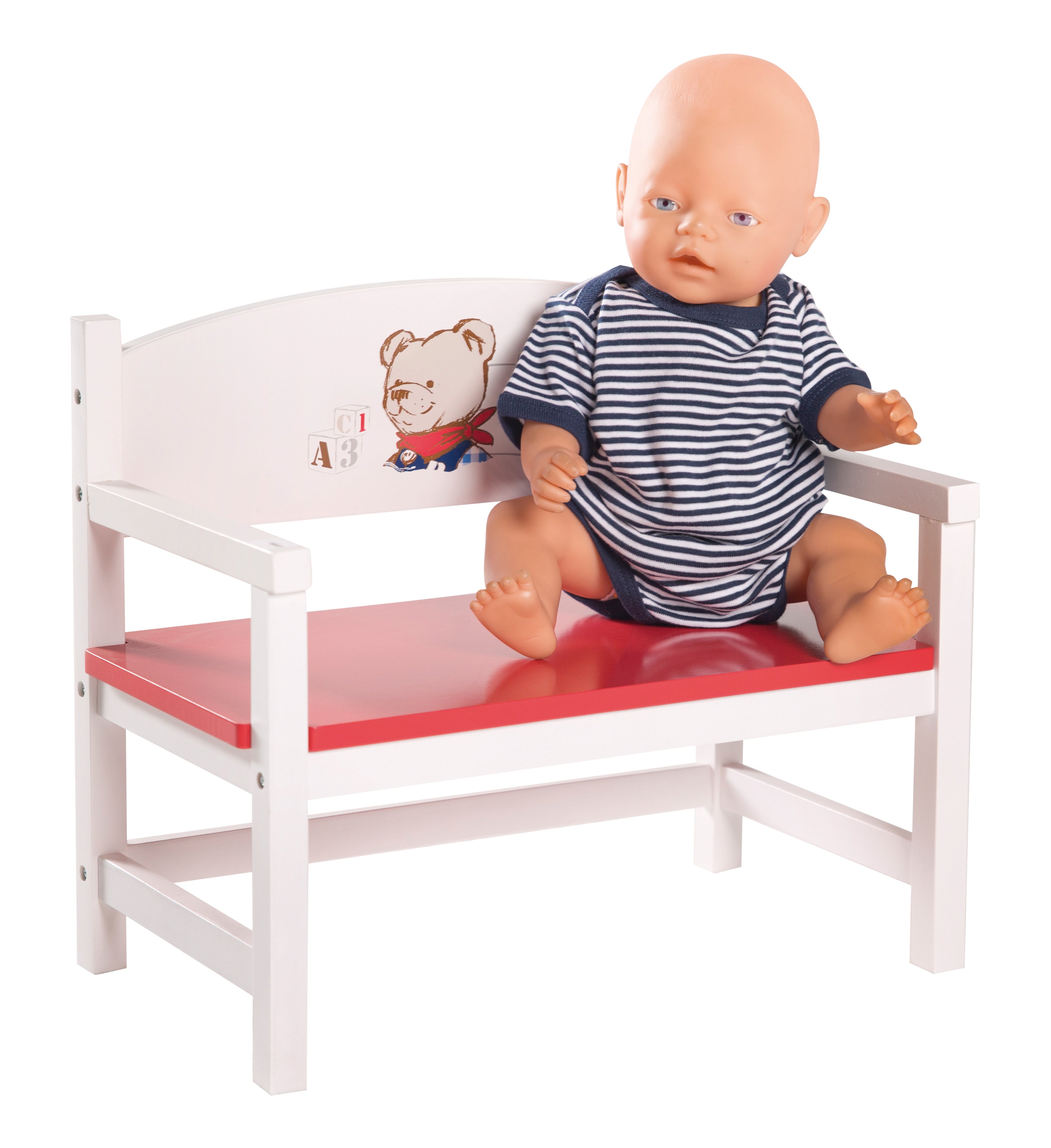 Teddy College Doll Bench in white » roba